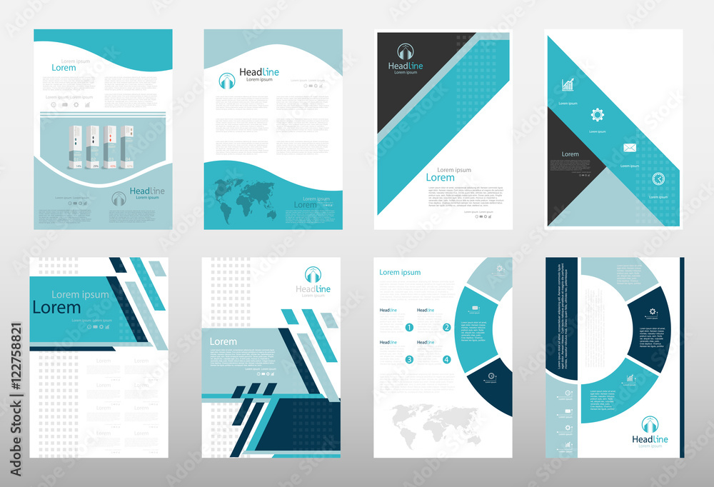 Leaflet cover presentation abstract geometric background, layout in A4 ...