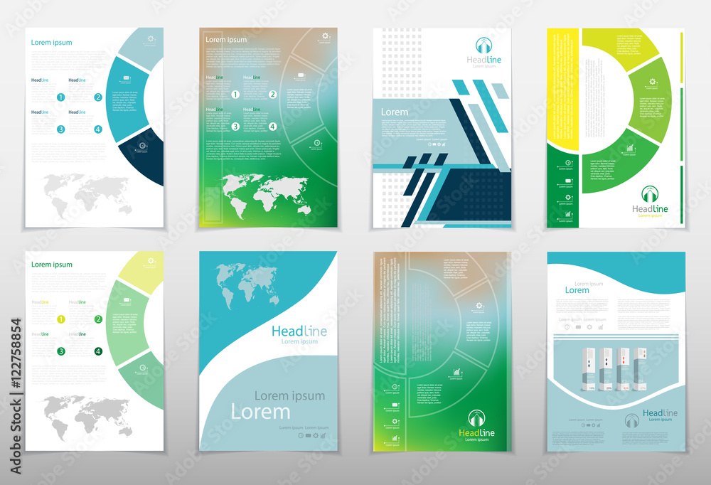 Leaflet cover presentation abstract geometric background, layout in A4 ...