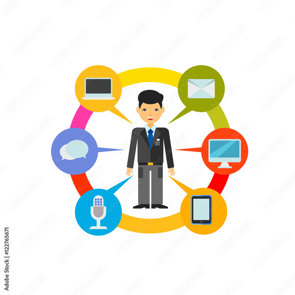 Communication Channels Icon Stock Vector | Adobe Stock Communication Channels Icon Stock Vector | Adobe Stock