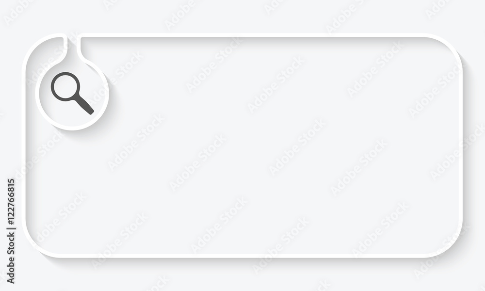 Simple white text box for your text and magnifier symbol Stock Vector ...