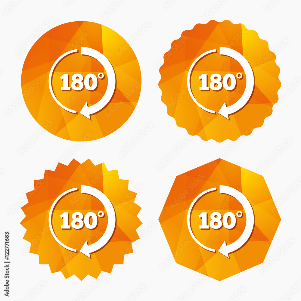 Angle 180 degrees sign icon. Geometry math symbol. Stock Vector | Adobe ...