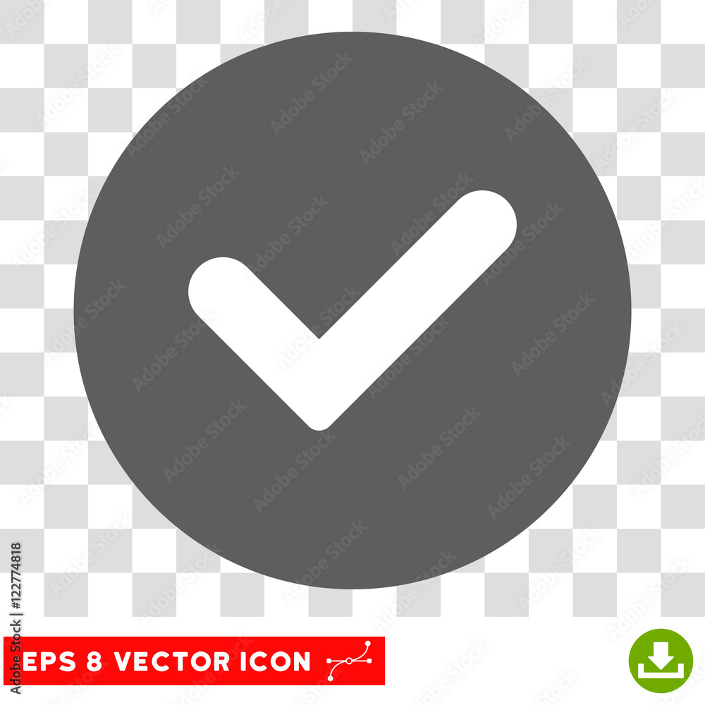 Yes round icon. Vector EPS illustration style is flat iconic bicolor ...