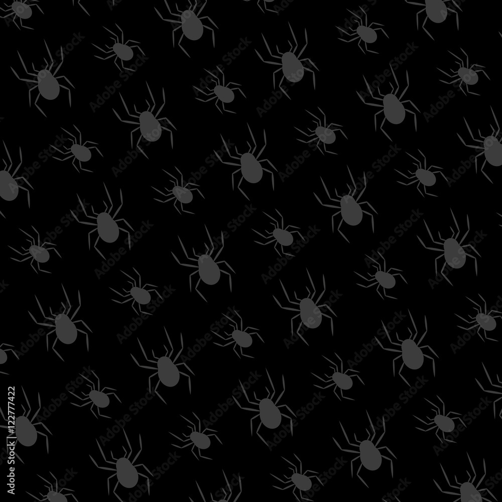vector pattern of spiders on black background Stock Vector | Adobe Stock