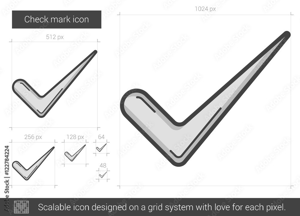 Check mark line icon. Stock Vector | Adobe Stock