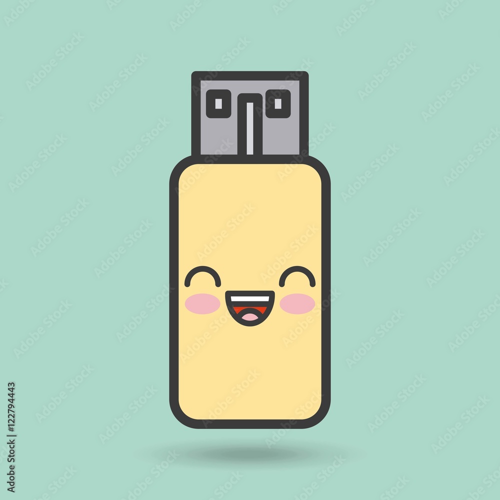 usb memory character kawaii style vector illustration design Stock ...