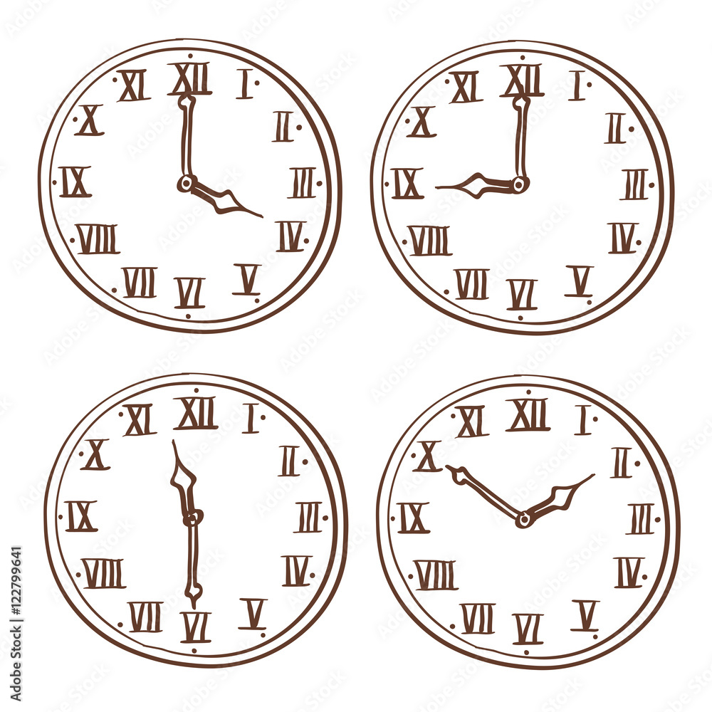 Roman Numeral Hand Written Vector