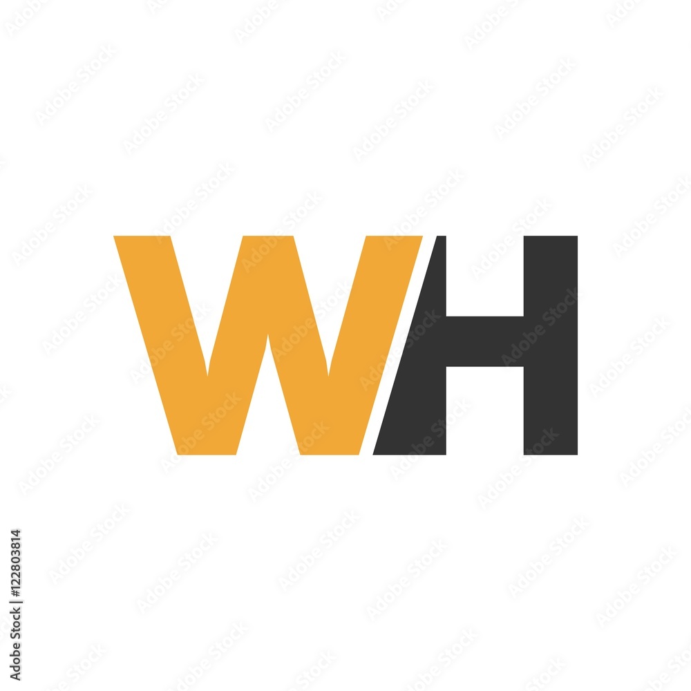 WH letter initial logo design Stock Vector | Adobe Stock