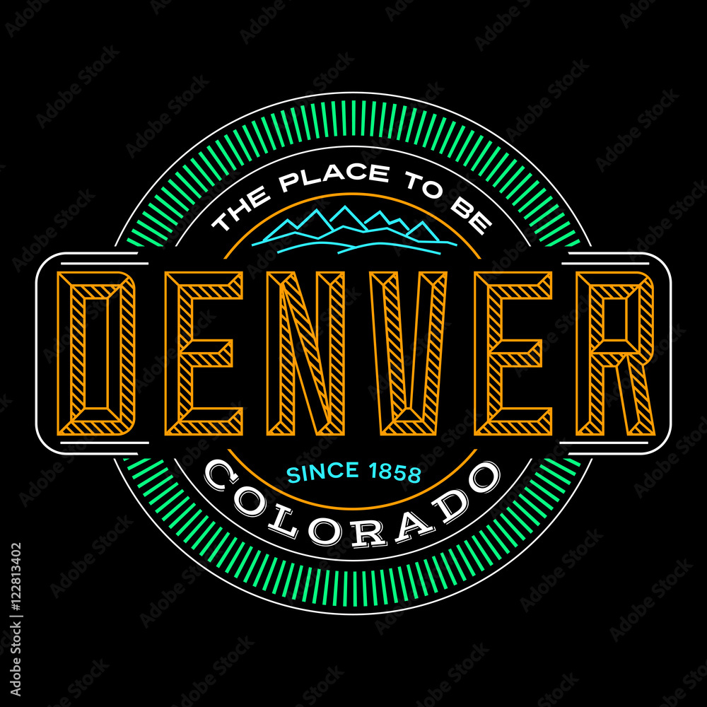 denver, colorado, linear logo design for t shirts and stickers Stock ...