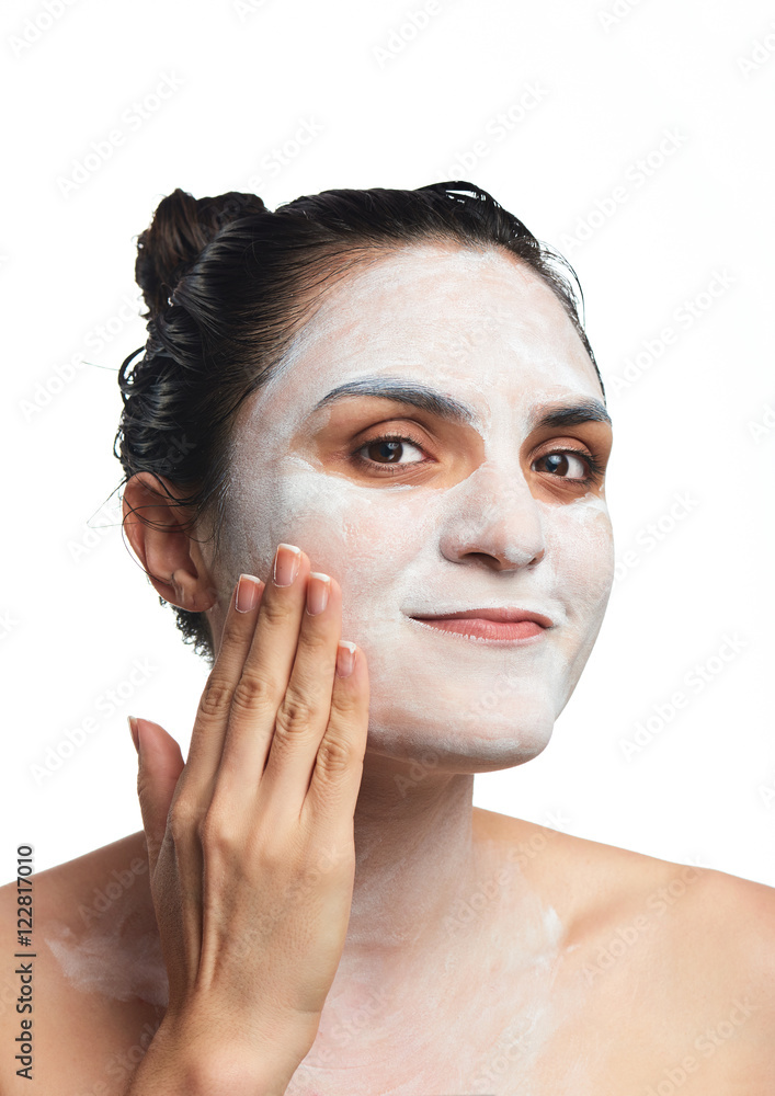 applying cream on face Stock Photo | Adobe Stock