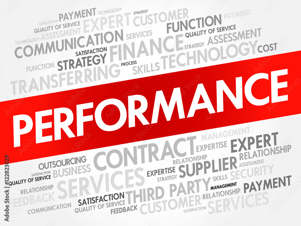 Performance word cloud collage, business concept background Stock ...