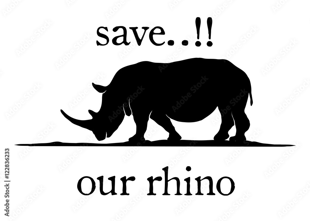 save our rhino poster Stock Vector | Adobe Stock