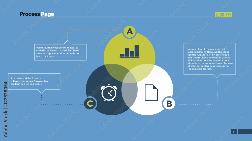 Infographic Venn Diagram Slide Template Stock Vector | Adobe Stock