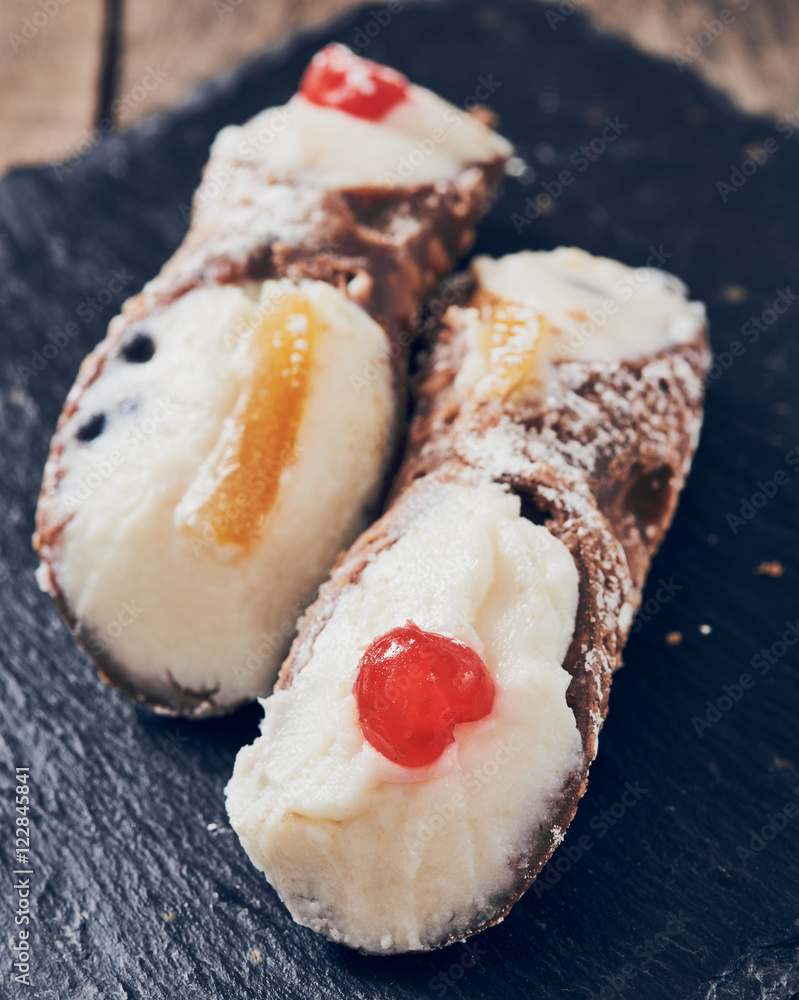 sicilian cannoli from a Palermo based bakery Stock Photo | Adobe Stock