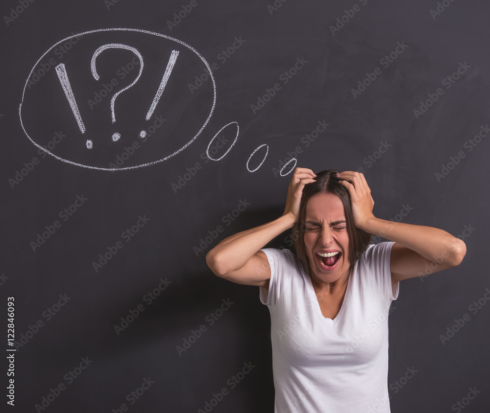 Beautiful emotional lady Stock-Foto | Adobe Stock