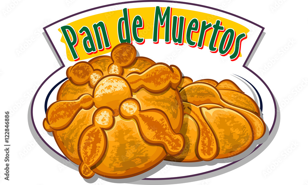 Vettoriale Stock Pan de muerto - Mexican bread of the dead - vector ...