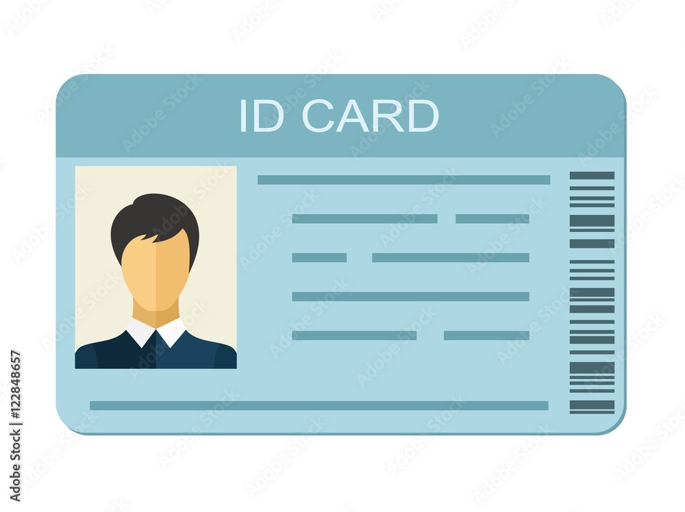 ID Card isolated on white background. Identification card icon ...