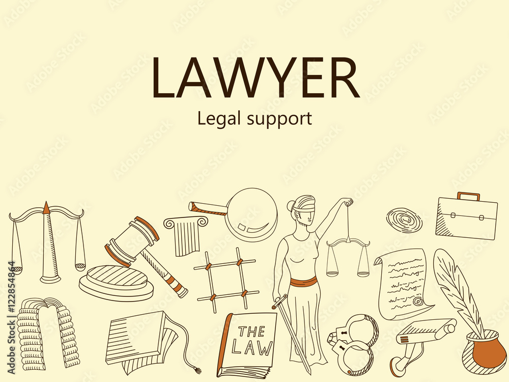 Lawyer. Legal support banner vector illustration Stock Vector | Adobe Stock