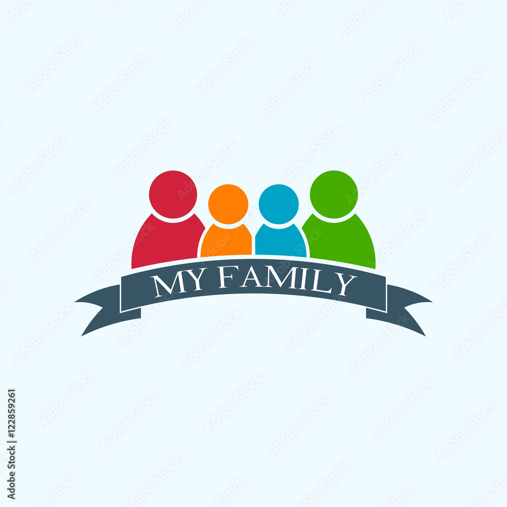 My Happy Family Logo. Vector Illustration Stock Vector | Adobe Stock