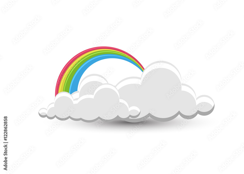 Cartoon Rainbow Clouds Stock Vector | Adobe Stock