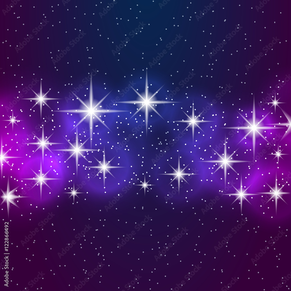 Abstract blue background with shining stars. Stock Vector | Adobe Stock