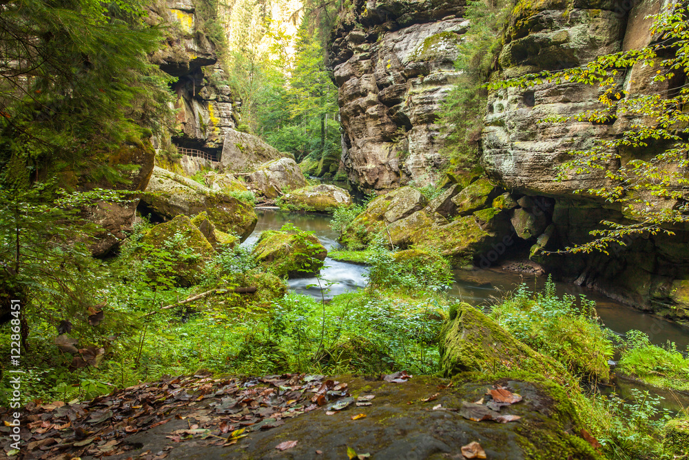 Edmundsklamm Felsenschlucht Landschaft im Nationalpark Böhmische ...