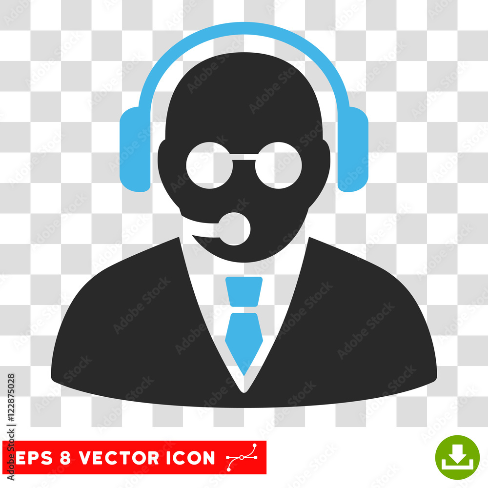 Vector Support Manager EPS vector icon. Illustration style is flat ...
