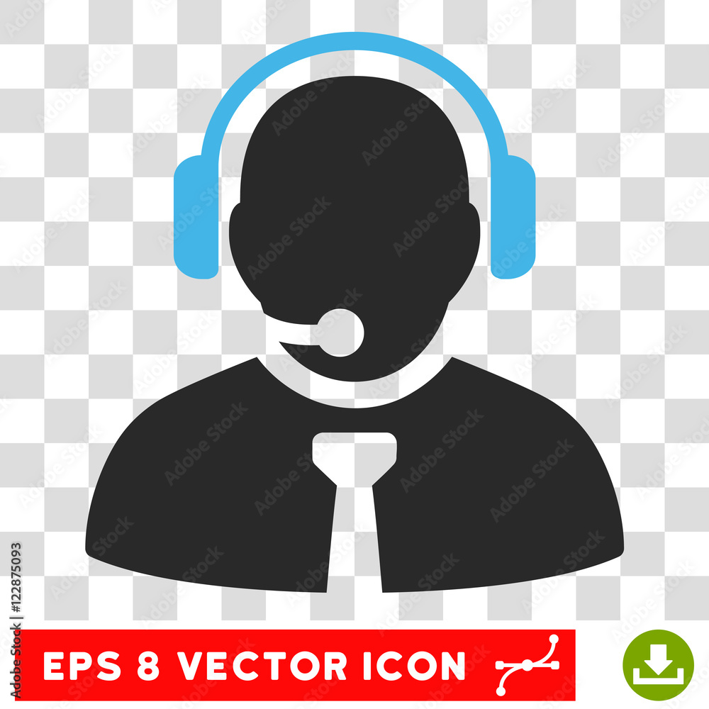 Vector Support Manager EPS vector pictogram. Illustration style is flat ...