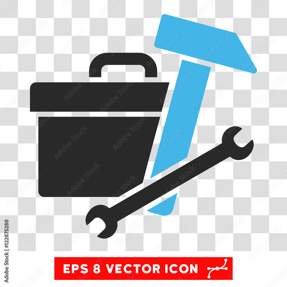 Vector Toolbox EPS vector icon. Illustration style is flat iconic ...