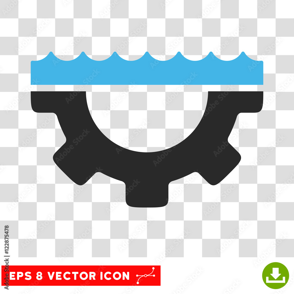 Vector Water Service Gear EPS vector pictogram. Illustration style is ...