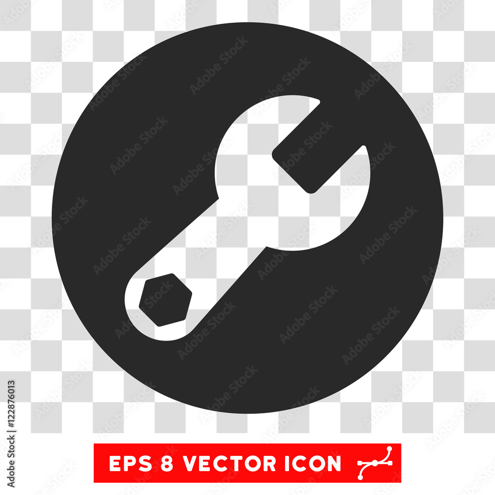 Vector Wrench EPS vector icon. Illustration style is flat iconic gray ...