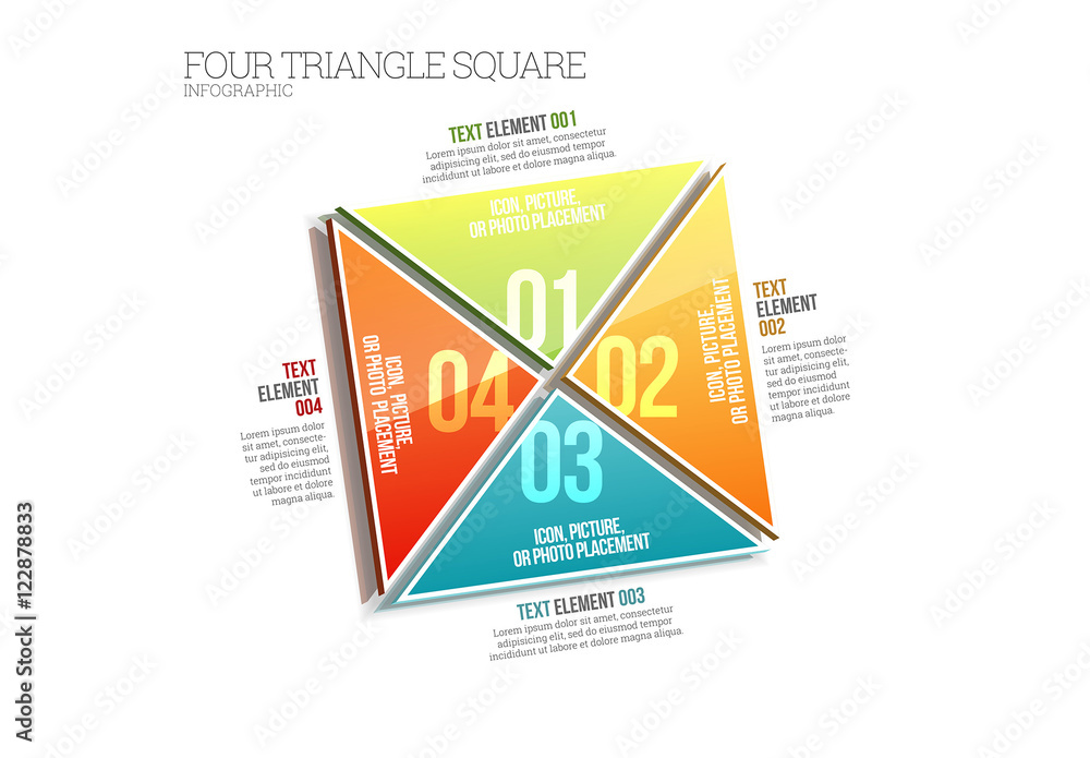 Four Triangle Square Infographic Stock Template | Adobe Stock