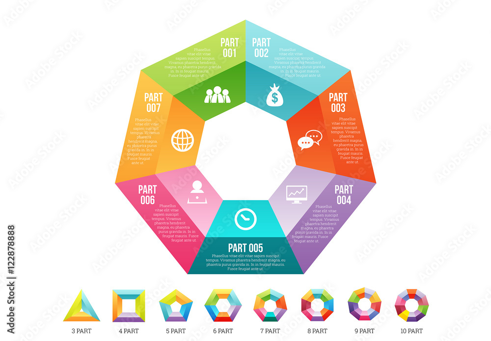 Polygon Infographic Stock Template | Adobe Stock