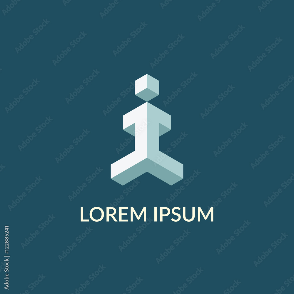 Letter "I" isometric logo design. Eps10 vector illustration. Stock ...