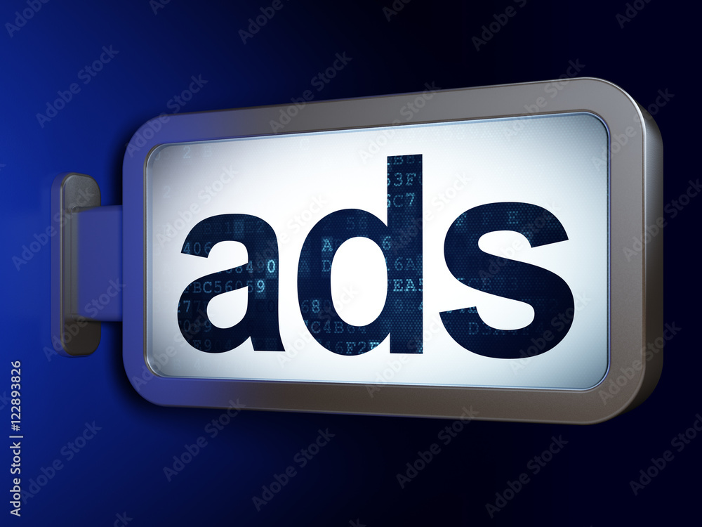 Advertising concept: Ads on billboard background Stock Illustration ...