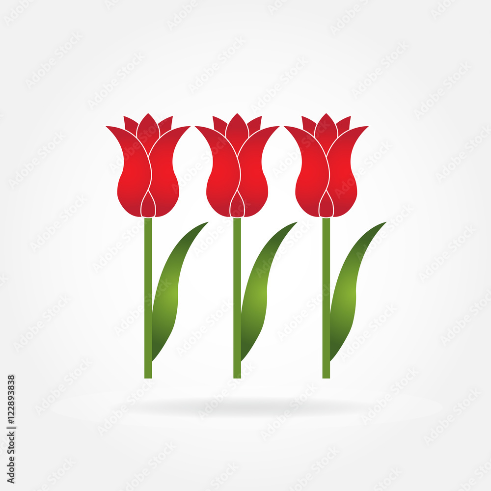 Tulips icons isolated on white background. Spring Flowers symbol ...
