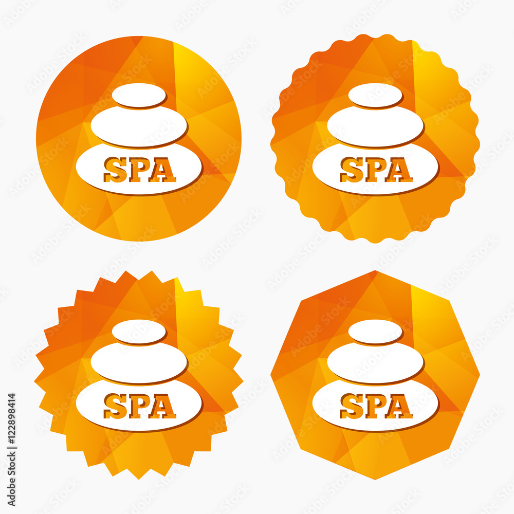 Spa sign icon. Spa stones symbol. vector de Stock | Adobe Stock