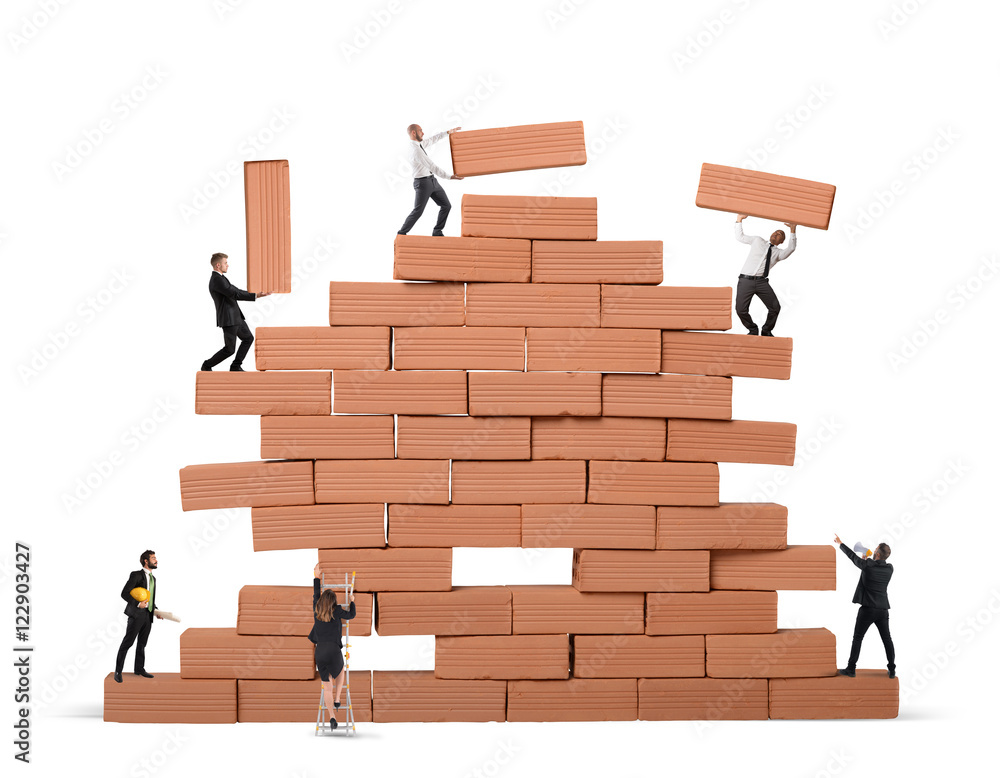 Teamwork builds a new business Stock Photo | Adobe Stock