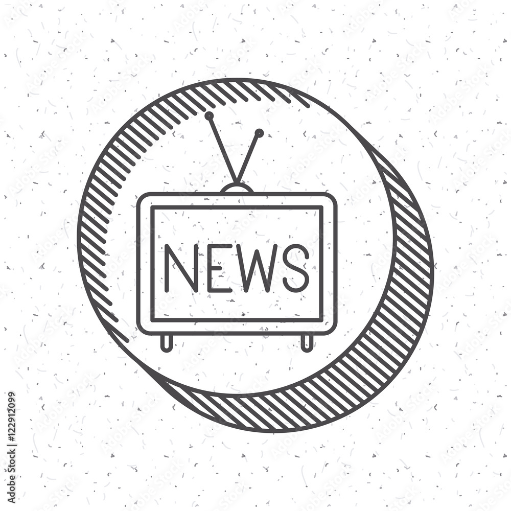 News and tv icon. News media communication broadcasting theme. Texture ...