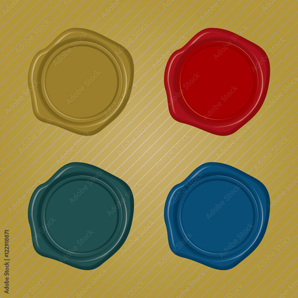 Blank Wax Seals with different color collection Stock 벡터 | Adobe Stock