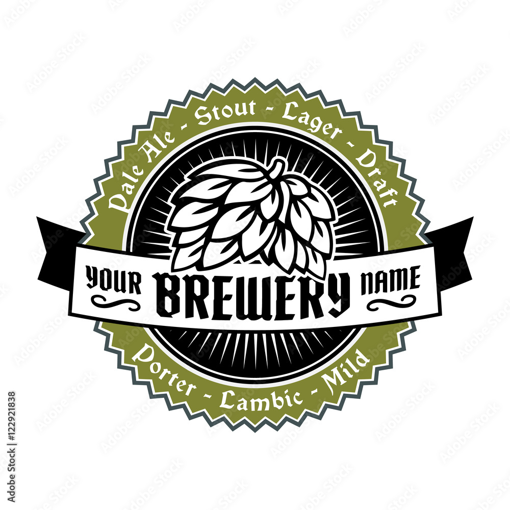 Retro styled logo of beer. Good as a template of advertisement ...