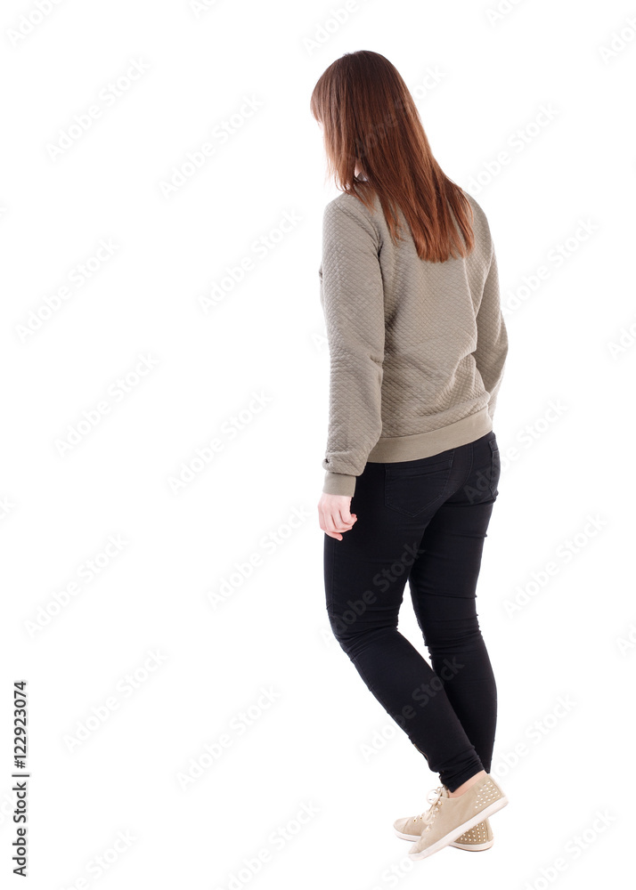 Woman Walking White Background