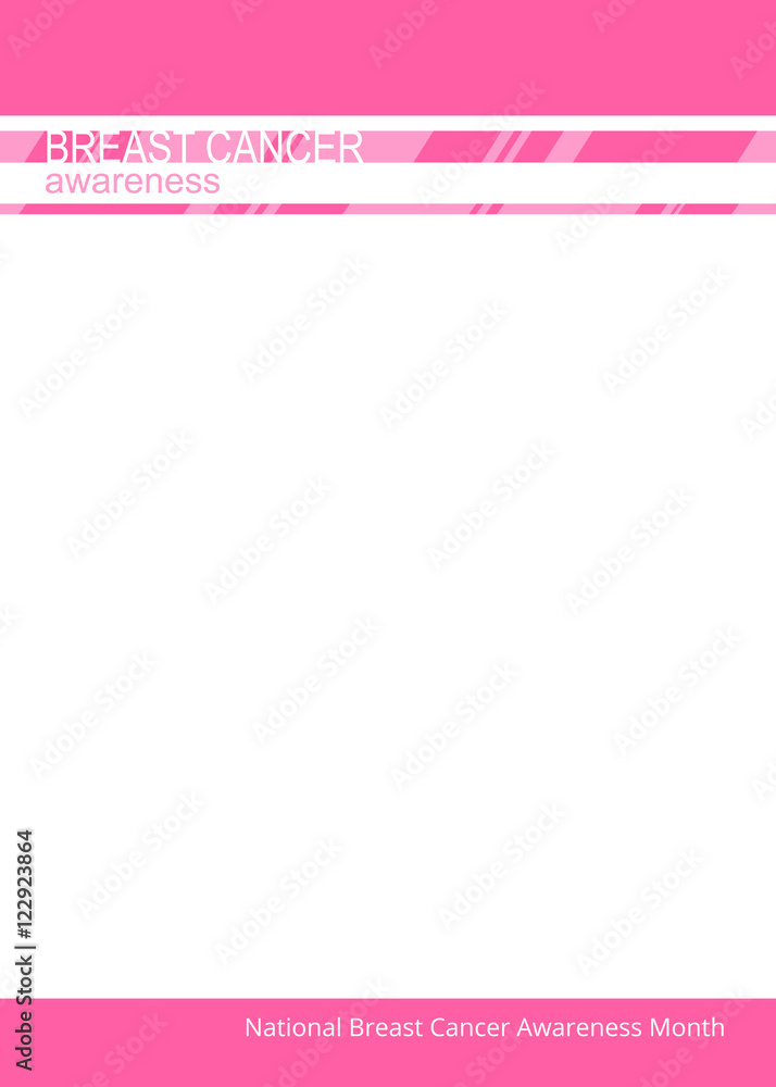Pink ribbon Blank sheet with place for text. Vector vertical card ...