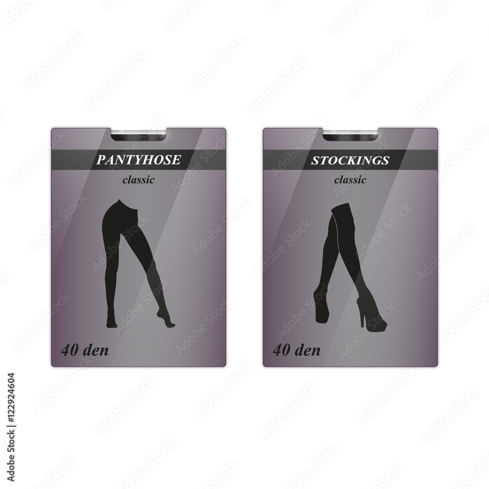 Set of two pantyhoses and stockings carton package box design ...
