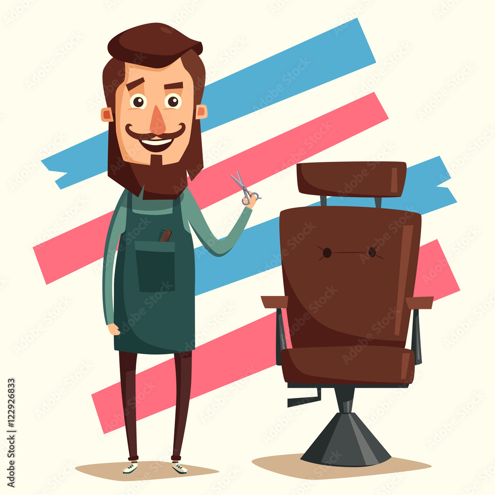 Cute barber character. Cartoon vector illustration Stock Vector | Adobe ... Cute barber character. Cartoon vector illustration Stock Vector | Adobe ...