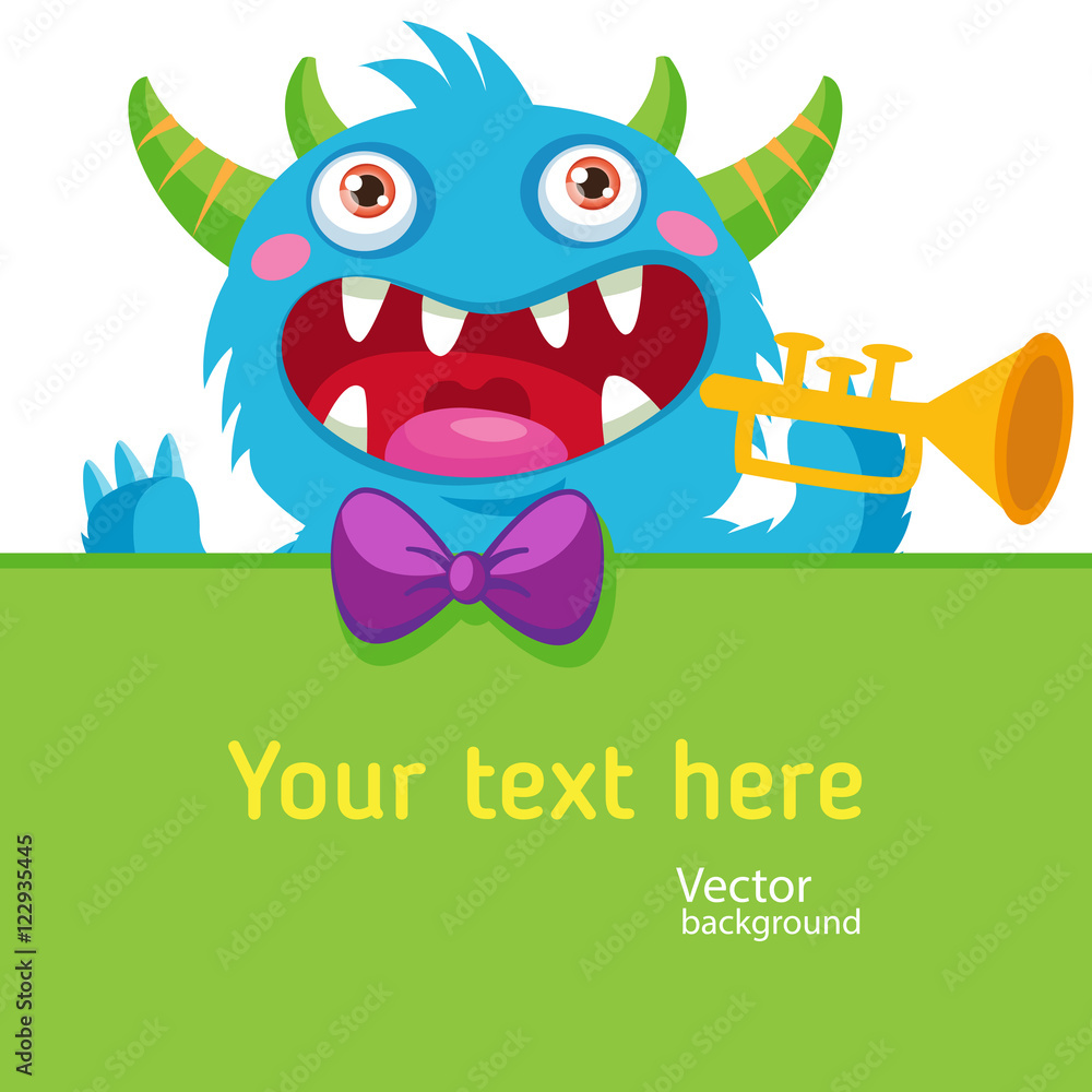 Cute Monster. Cartoon Monster Vector Illustration. Template For Event ...