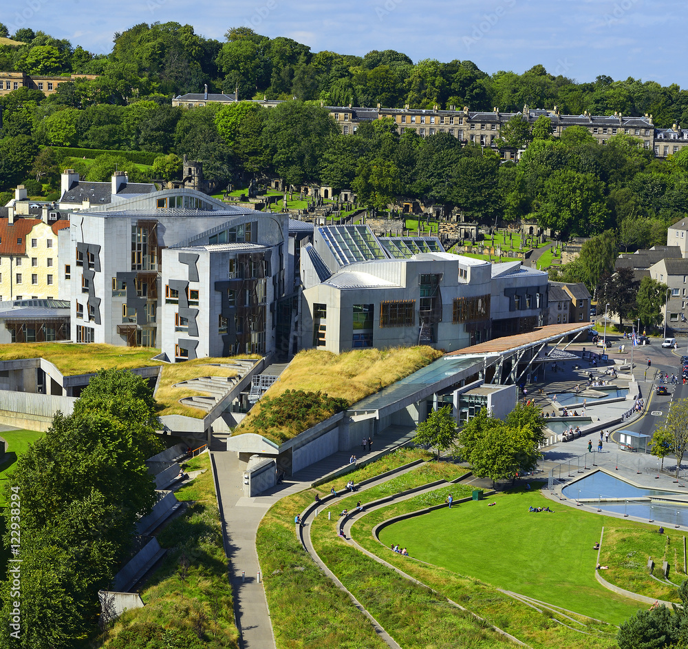 Modern Scottish Parliament Building. Edinburgh is the capital of ...
