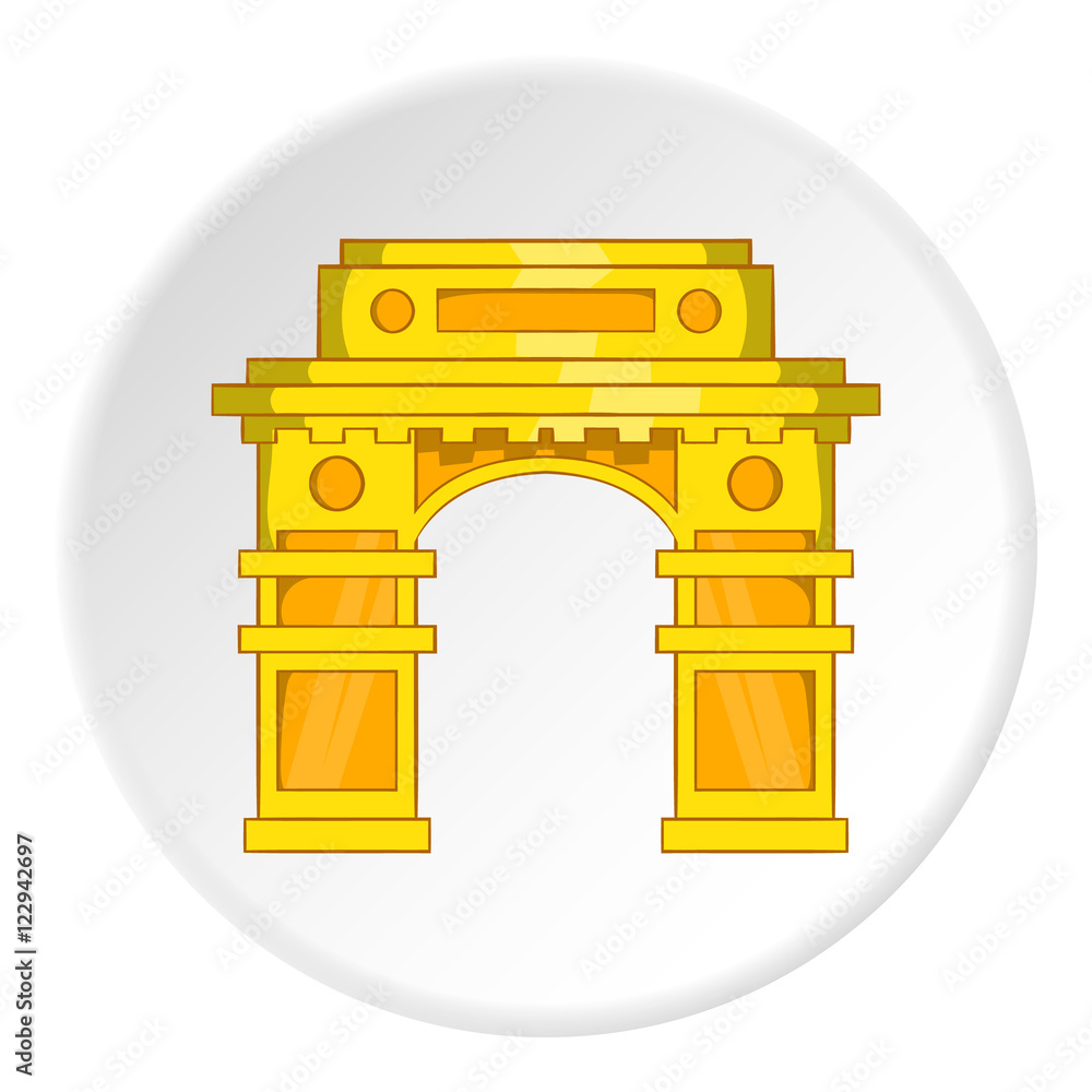 Eastern arch icon in cartoon style isolated on white circle background ...
