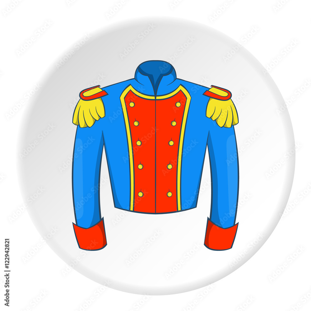 Military jacket of guards icon in cartoon style isolated on white ...