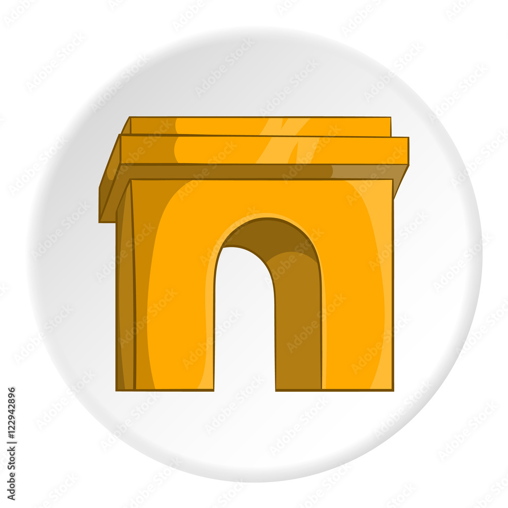 Arch icon in cartoon style isolated on white circle background ...