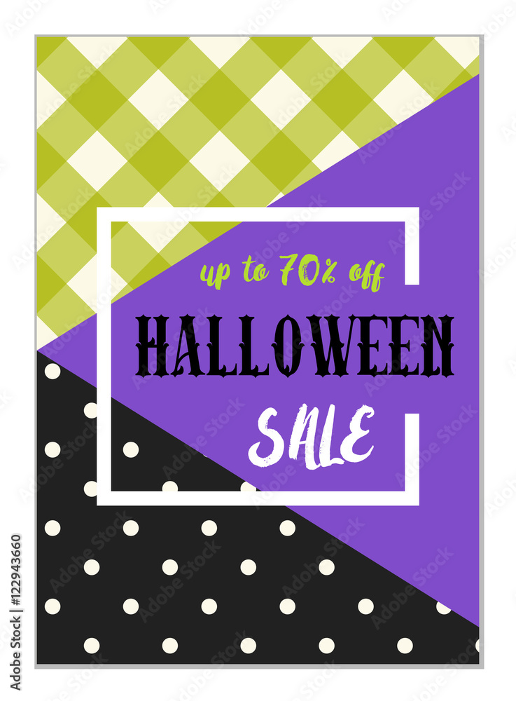 Cute seasonal sale flyer template with lettering in traditional colors ...